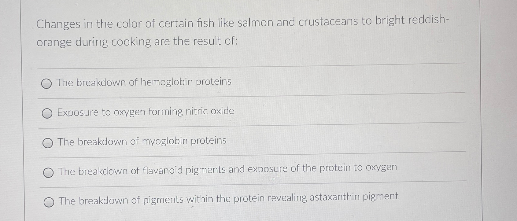 Solved Changes in the color of certain fish like salmon and | Chegg.com
