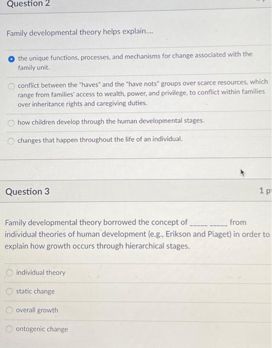 Solved Family developmental theory helps explain.... the | Chegg.com