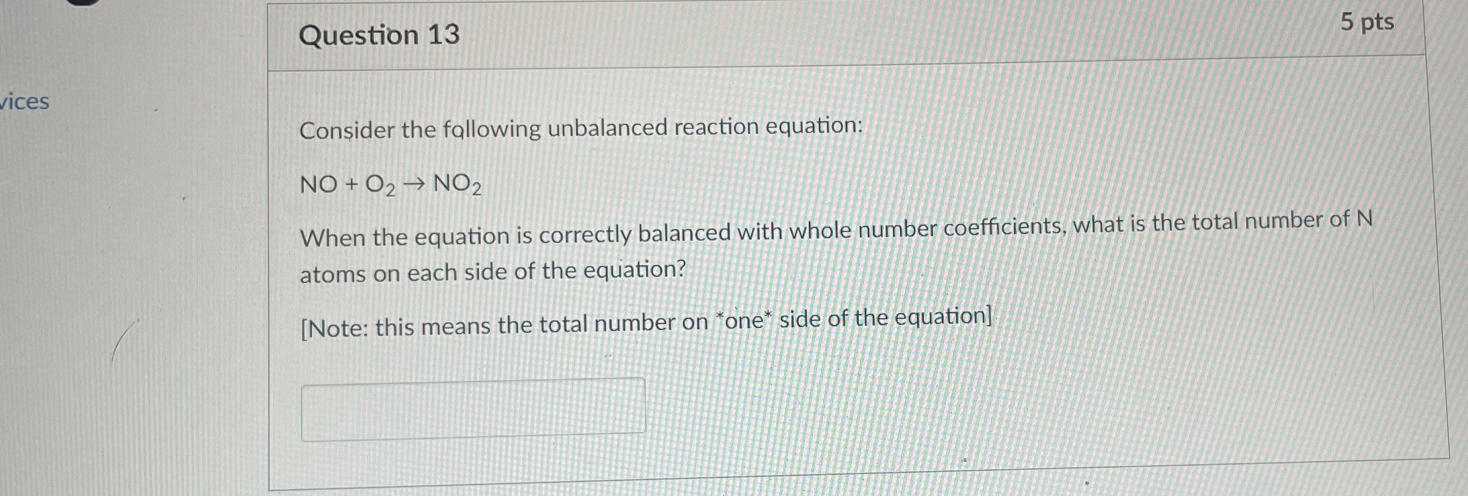 Solved Question 135 ﻿ptsConsider the following unbalanced | Chegg.com