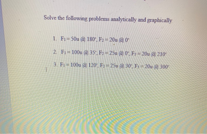 Solved Solve the following problems analytically and | Chegg.com