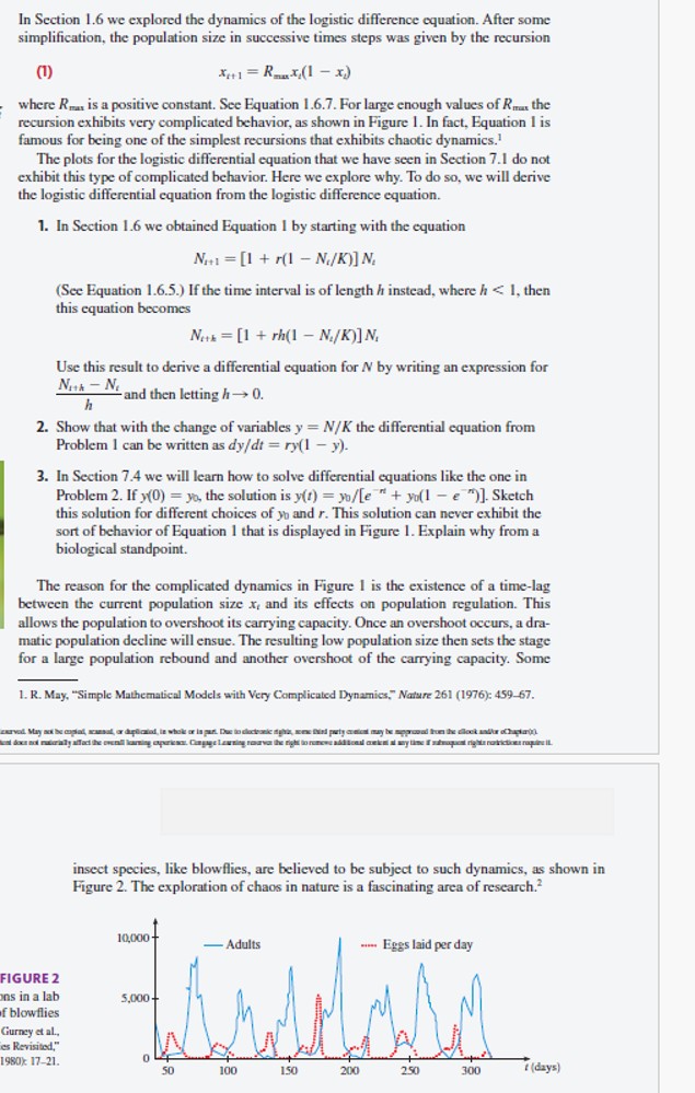 In Section 1.6 ﻿we explored the dynamics of the | Chegg.com