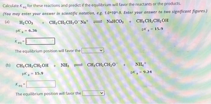 Solved Calculate Keq for these reactions and predict if the | Chegg.com