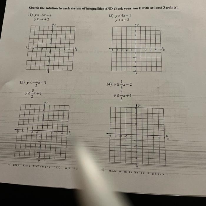 Solved Sketch the solution to each system of inequalities | Chegg.com
