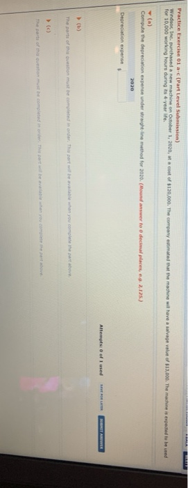 Solved Practice Exercise 01 ac (Part Level Submission) | Chegg.com
