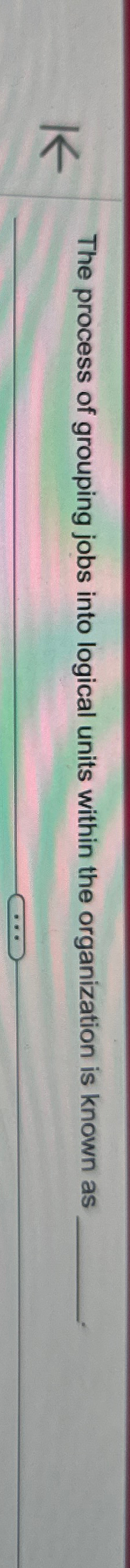 Solved The process of grouping jobs into logical units | Chegg.com