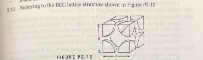 Solved Referring to the BCC lattice structure shown in | Chegg.com