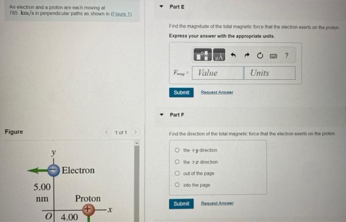 Ar electron and a proton are each moving at 785kth/s | Chegg.com