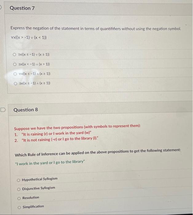 Solved Select the argument that is invalid. p∨q∧p∧¬q¬q | Chegg.com
