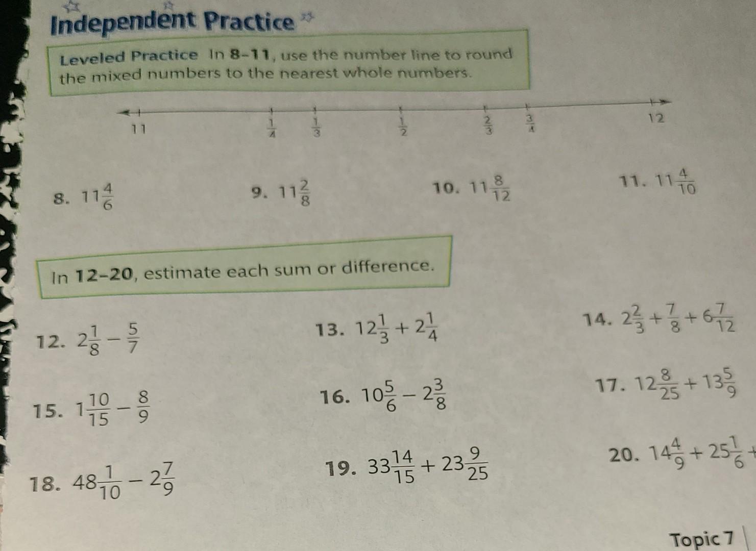 Solved Leveled Practice in 8-11, use the number line to | Chegg.com
