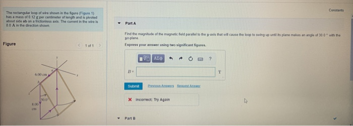 Solved Constants The rectangular loop of wire shown in the | Chegg.com