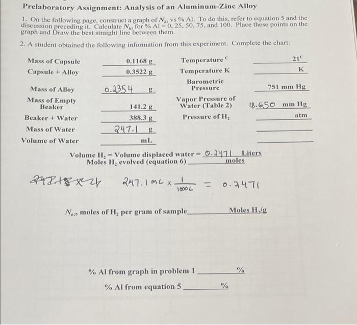 Solved Prelaboratory Assignment: Analysis of an | Chegg.com