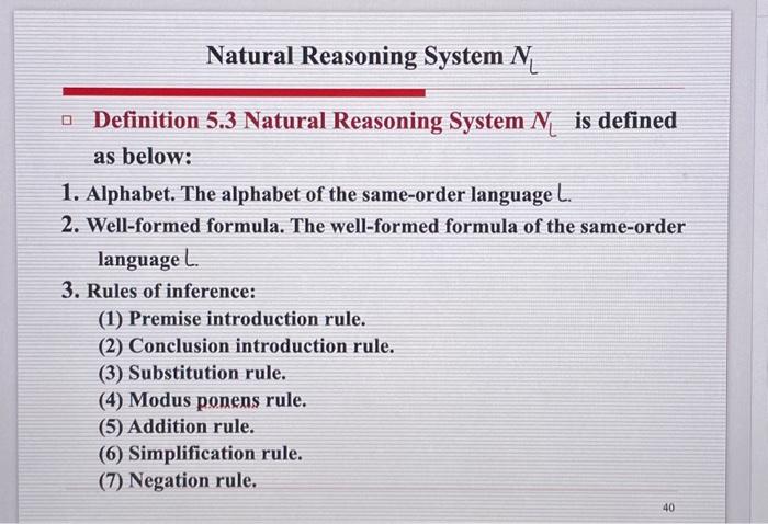 Solved 3. Construct the proof of the following inference in | Chegg.com