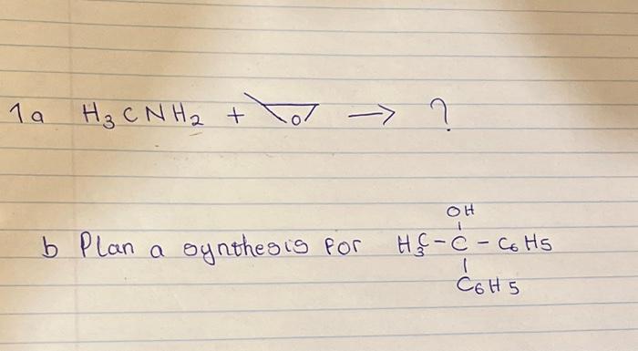 Solved H3CNH2+Cl0→? Plan a synthesis for | Chegg.com