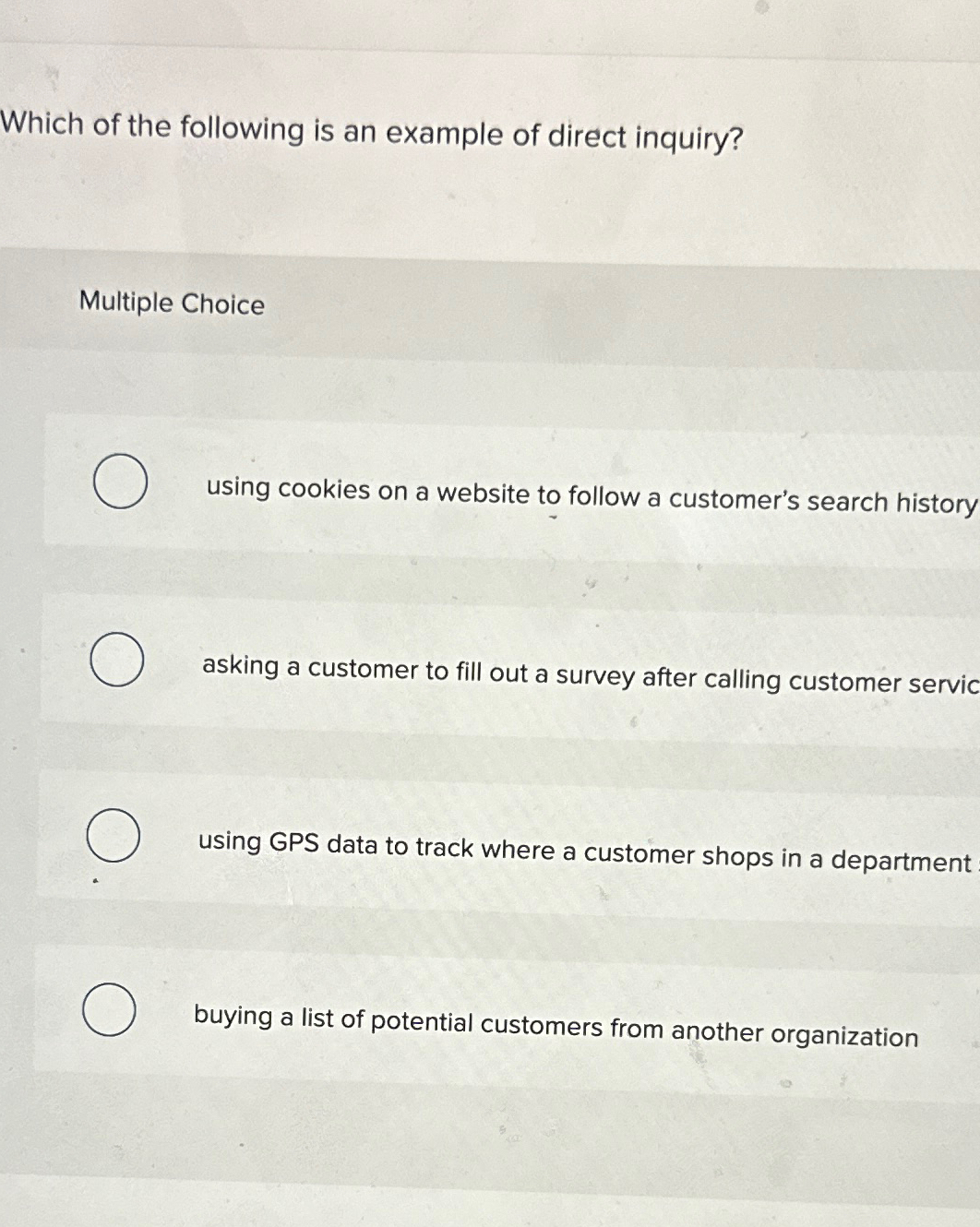 Solved Which of the following is an example of direct | Chegg.com