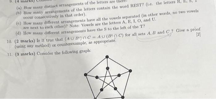 Solved DISCRETE MATHEMATICS: can anyone solve question 10 | Chegg.com