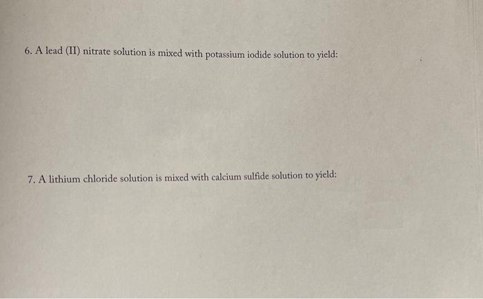 Solved Identify from the following mixtures (problems 4-7) | Chegg.com