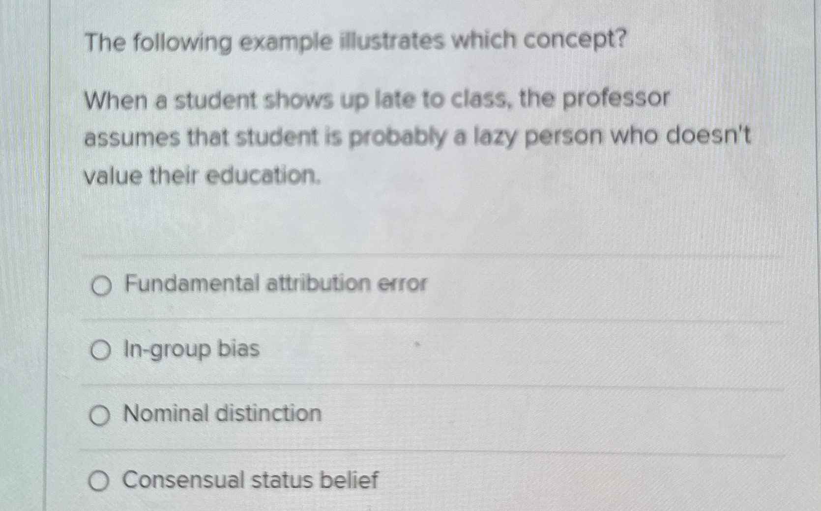 Solved The following example illustrates which concept?When | Chegg.com