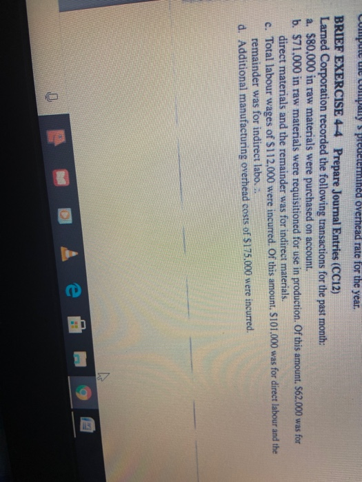 Solved BRIEF EXERCISE 4-3 Compute the Predetermined Overhead | Chegg.com