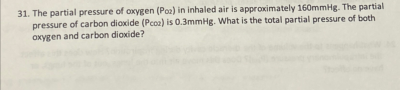 Solved The partial pressure of oxygen (PO2) ﻿in inhaled air | Chegg.com