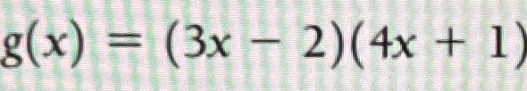 Solved g(x)=(3x-2)(4x+1) ﻿Differentiate each function two | Chegg.com
