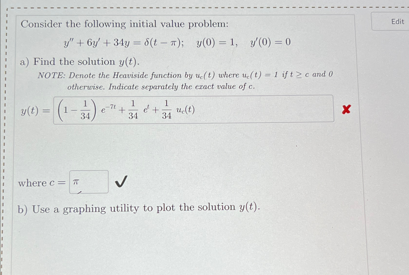 Solved Consider the following initial value | Chegg.com