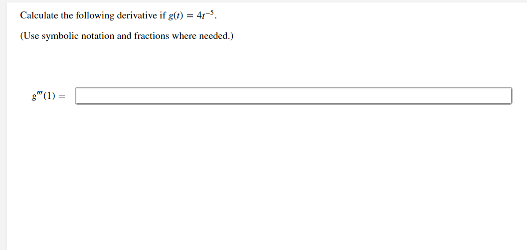 Solved Calculate the following derivative if g(t)=4t-5.(Use | Chegg.com