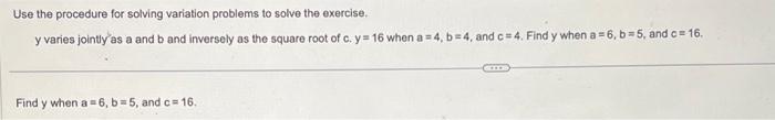 Solved Use the procedure for solving variation problems to | Chegg.com