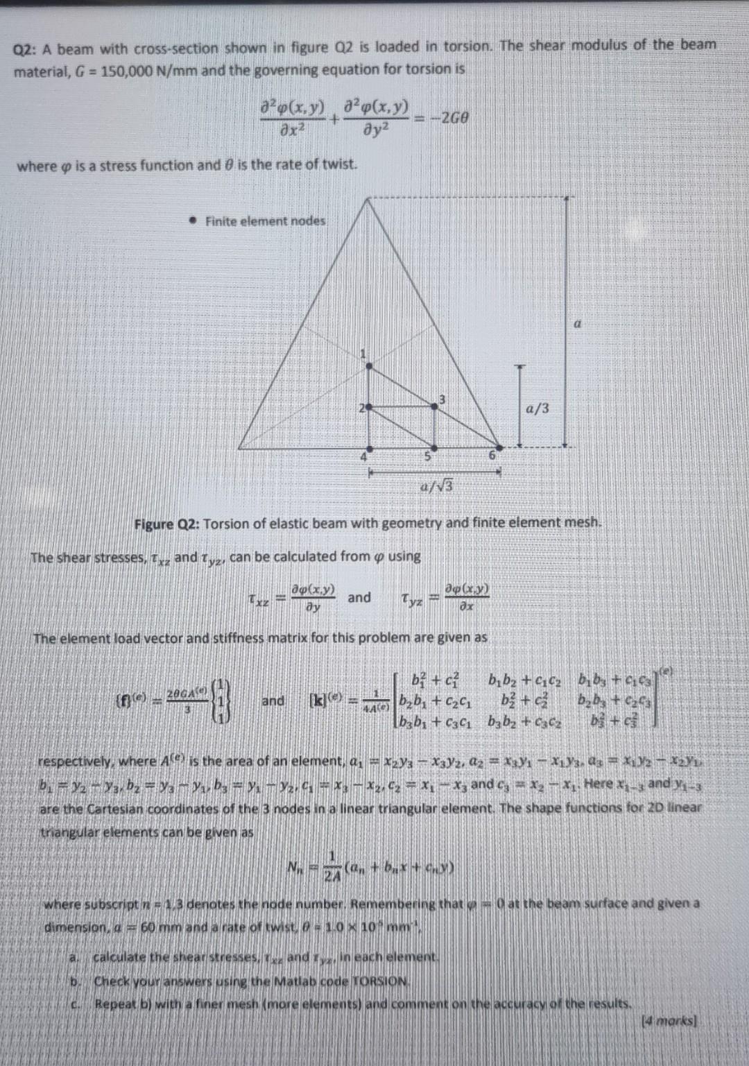Solved Q2: A beam with cross-section shown in figure 02 is | Chegg.com