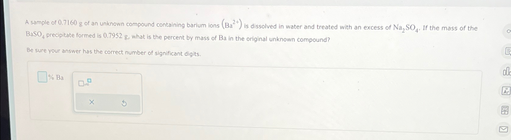 A sample of 0.7160g ﻿of an unknown compound | Chegg.com