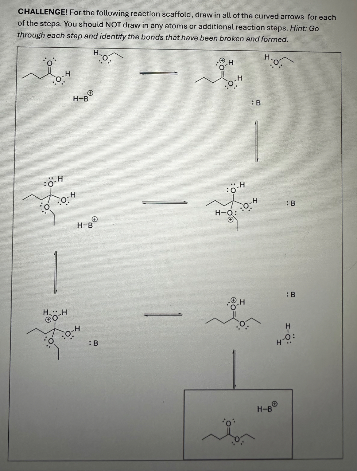 Solved CHALLENGE! For the following reaction scaffold, draw | Chegg.com