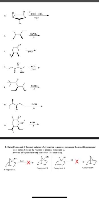 Solved CC-CR THE NaNH DMF KCN THF EU OTS KOB . m. ELOH A KOH | Chegg.com