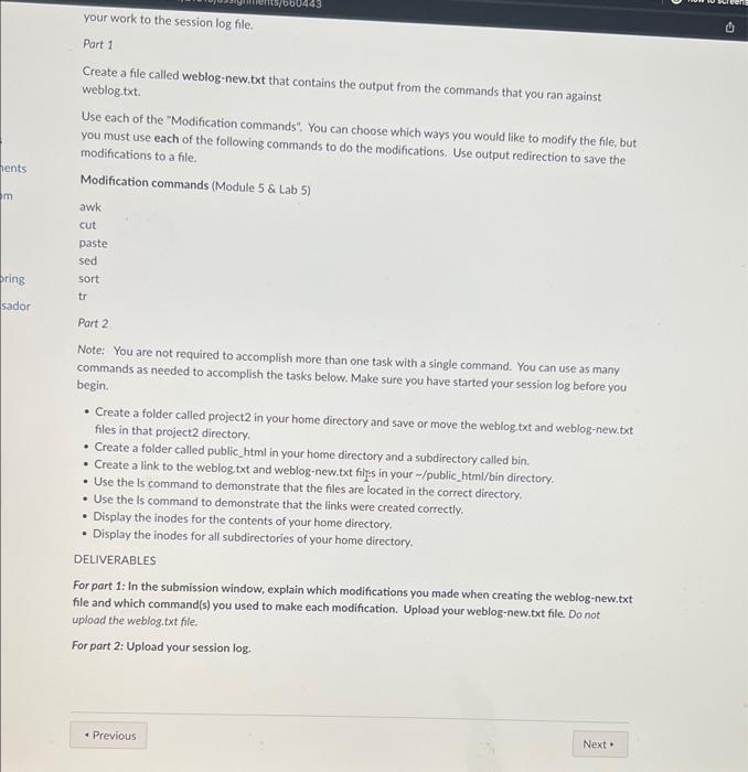Solved You should be comfortable with the content of the | Chegg.com