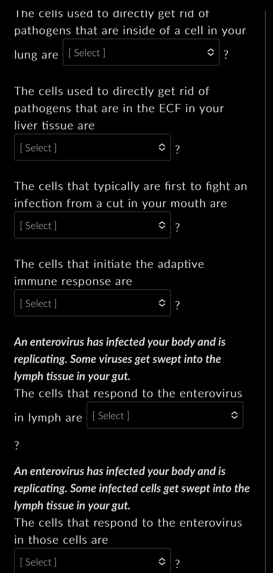 Solved The cells used to directly get rid of pathogens that | Chegg.com