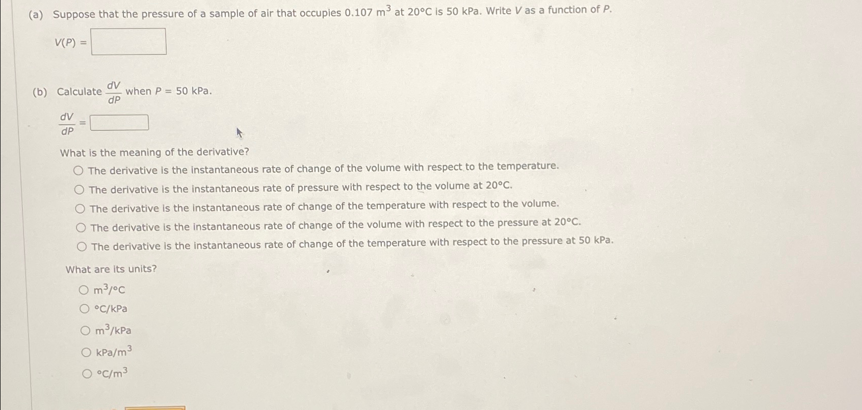 (a) Suppose that the pressure of a sample of air that | Chegg.com