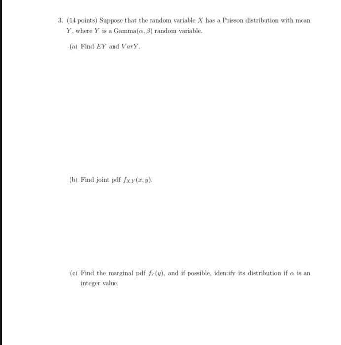 Solved 3. (14 points) Suppose that the random variable X has | Chegg.com