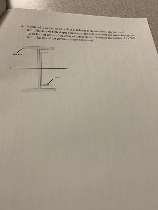 Solved 3. A channel is welded to the web of a W-beam as | Chegg.com