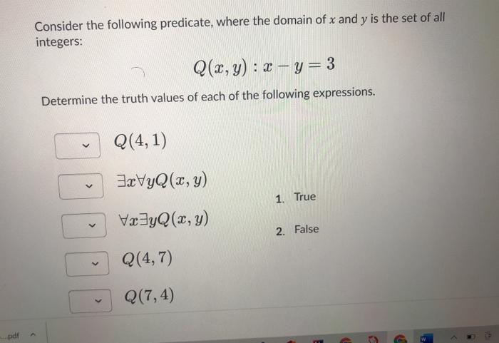 Solved Consider the following predicate, where the domain of | Chegg.com