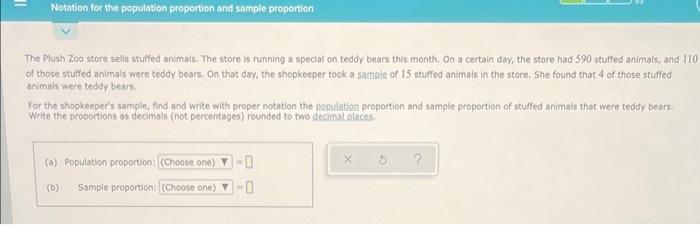 Solved Notation for the population proportion and sample | Chegg.com