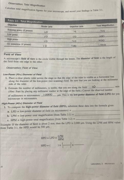 Solved Observation: Total Mognificevon Calculate total | Chegg.com