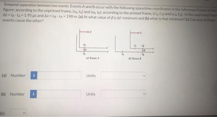 Solved Temporal separation between two events. Events A and | Chegg.com