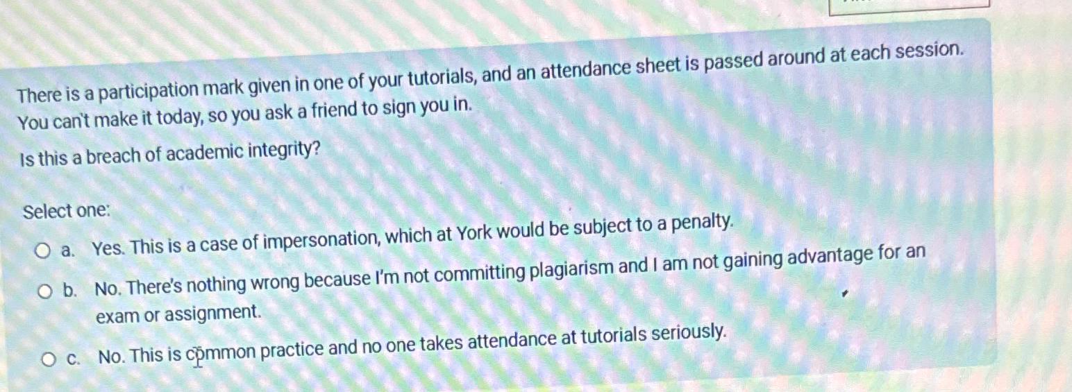 Solved There is a participation mark given in one of your | Chegg.com