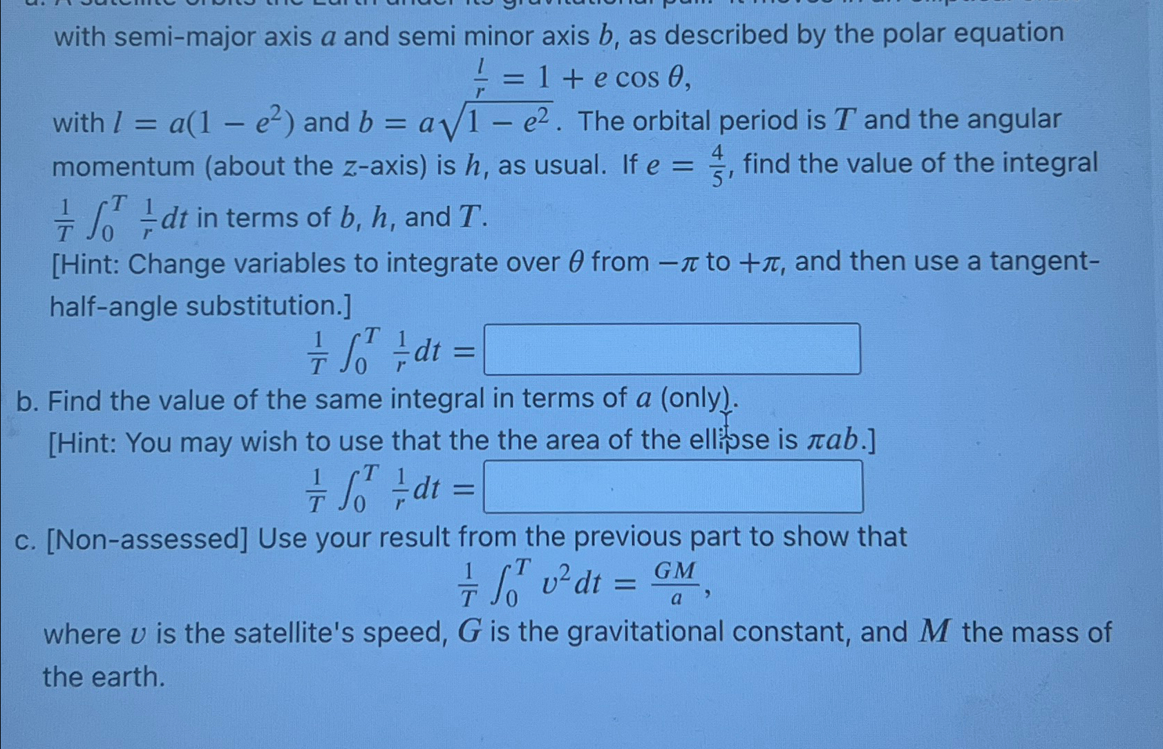 With Semi Major Axis A And Semi Minor Axis B ﻿as 