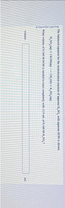 Solved Macmillan Learning The balanced equation for the | Chegg.com