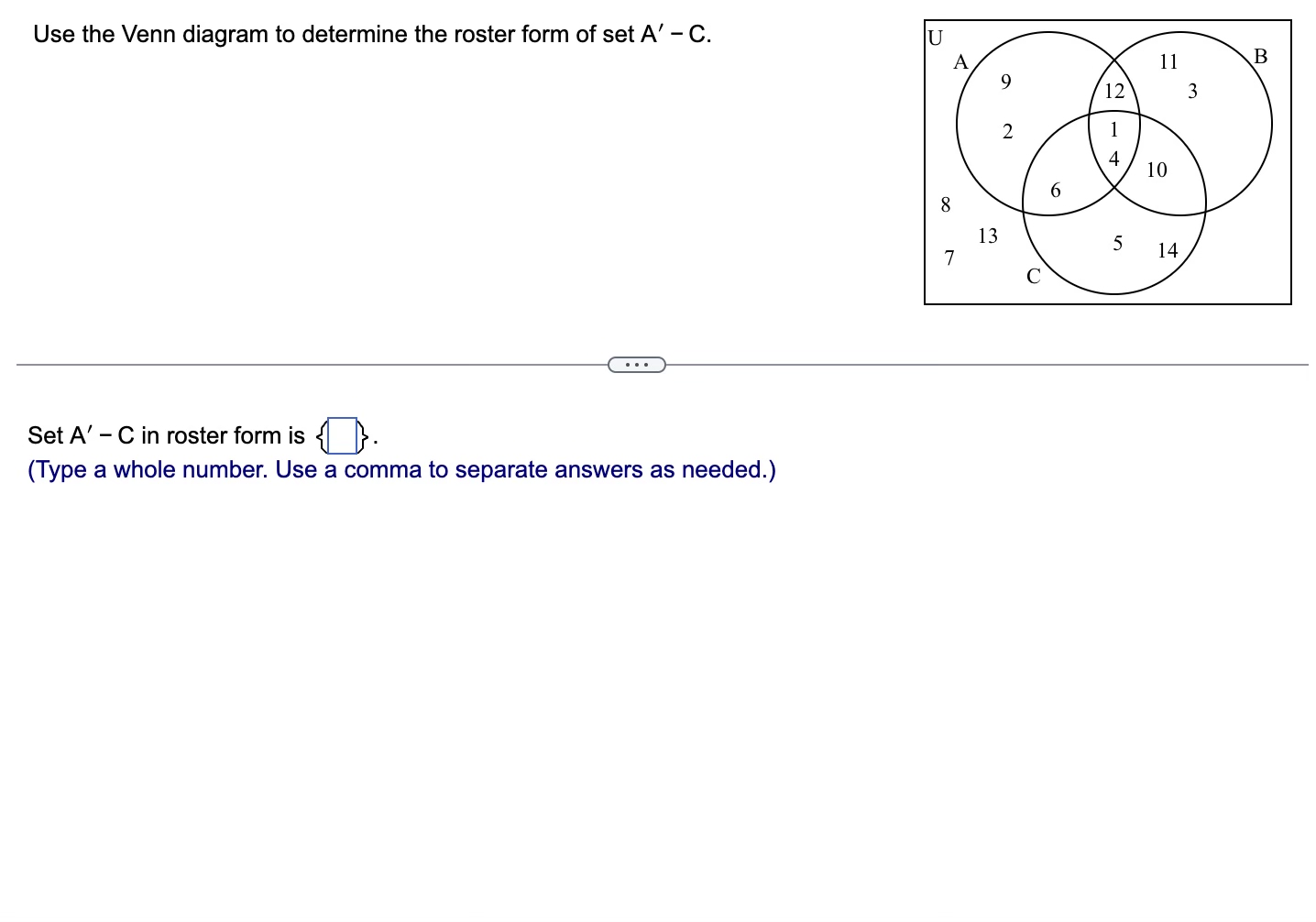 Solved Use the Venn diagram to determine the roster form of | Chegg.com