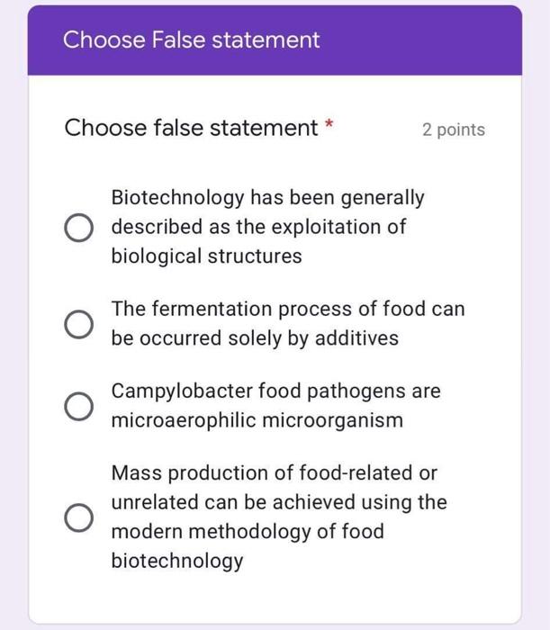 Solved Choose False statement Choose false statement * 2 | Chegg.com