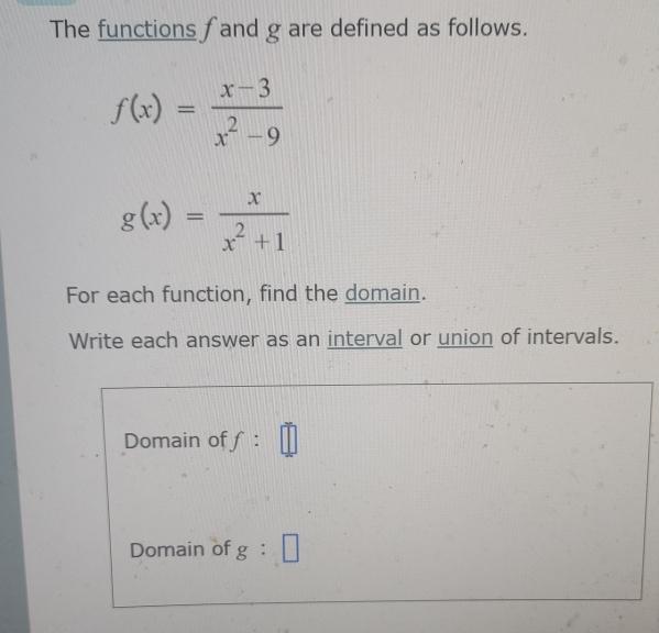 Solved The functions f ﻿and g ﻿are defined as | Chegg.com