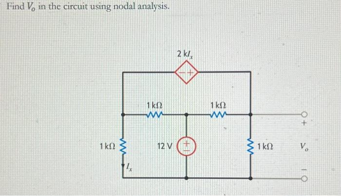 Find Vo in the circuit using nodal analysis. | Chegg.com
