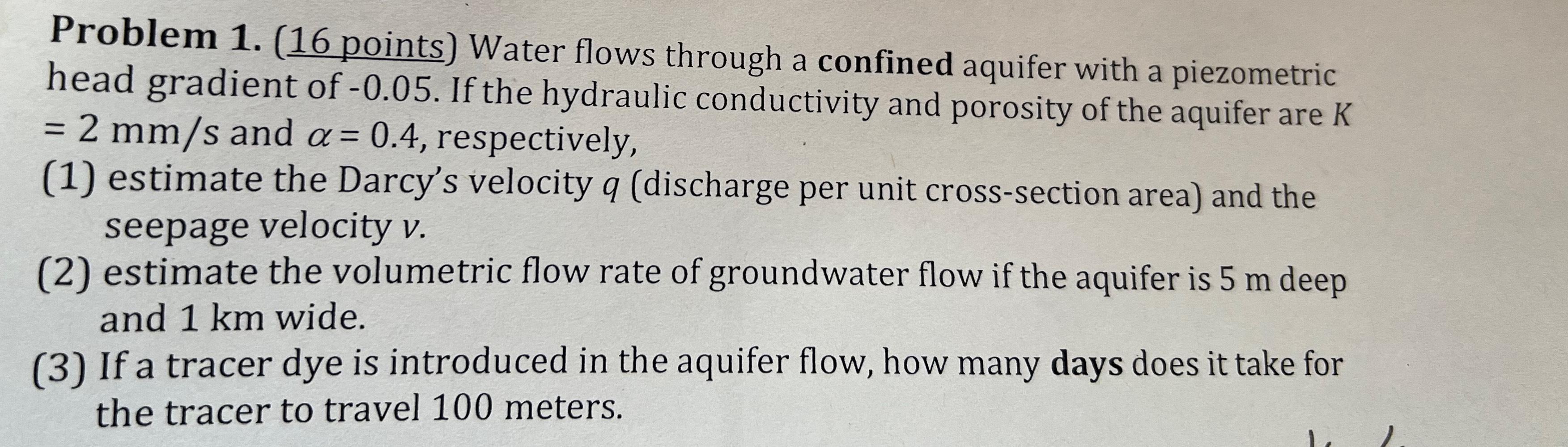 Solved Problem 1. (16 ﻿points) ﻿Water flows through a | Chegg.com