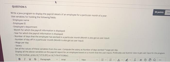 Solved 50 Points Questions Write Ajava Program To Display 