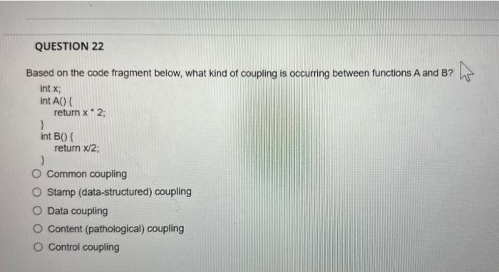 Solved Based on the code fragment below, what kind of | Chegg.com